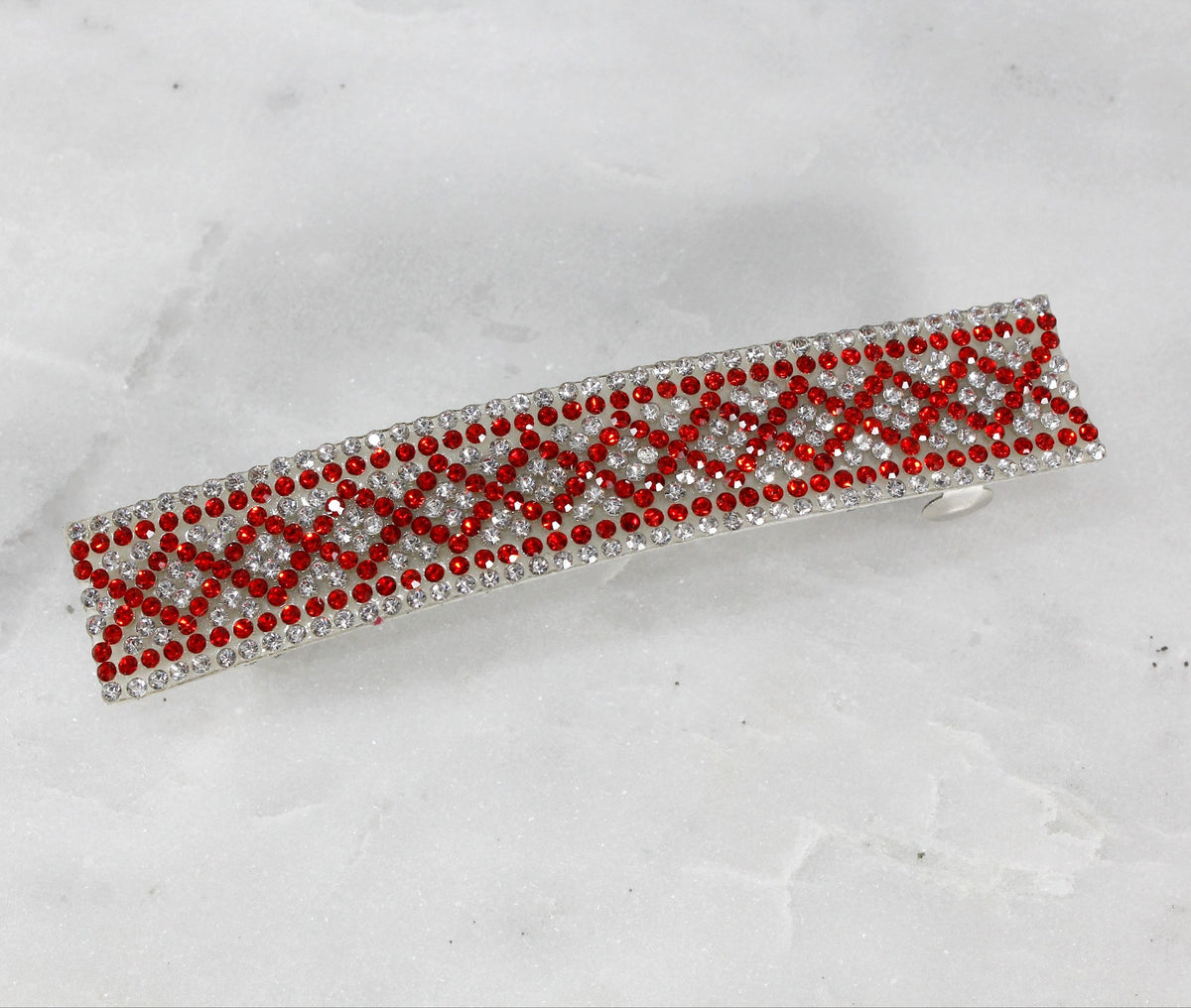 Red sparkle rhinestone hair barrette for women – LorArtStudio